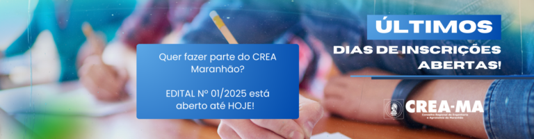 Encerram hoje as inscrições do concurso público do Crea Maranhão | CREA-MA